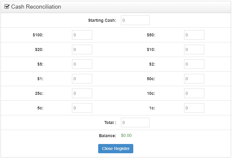 Closing Drawer Count